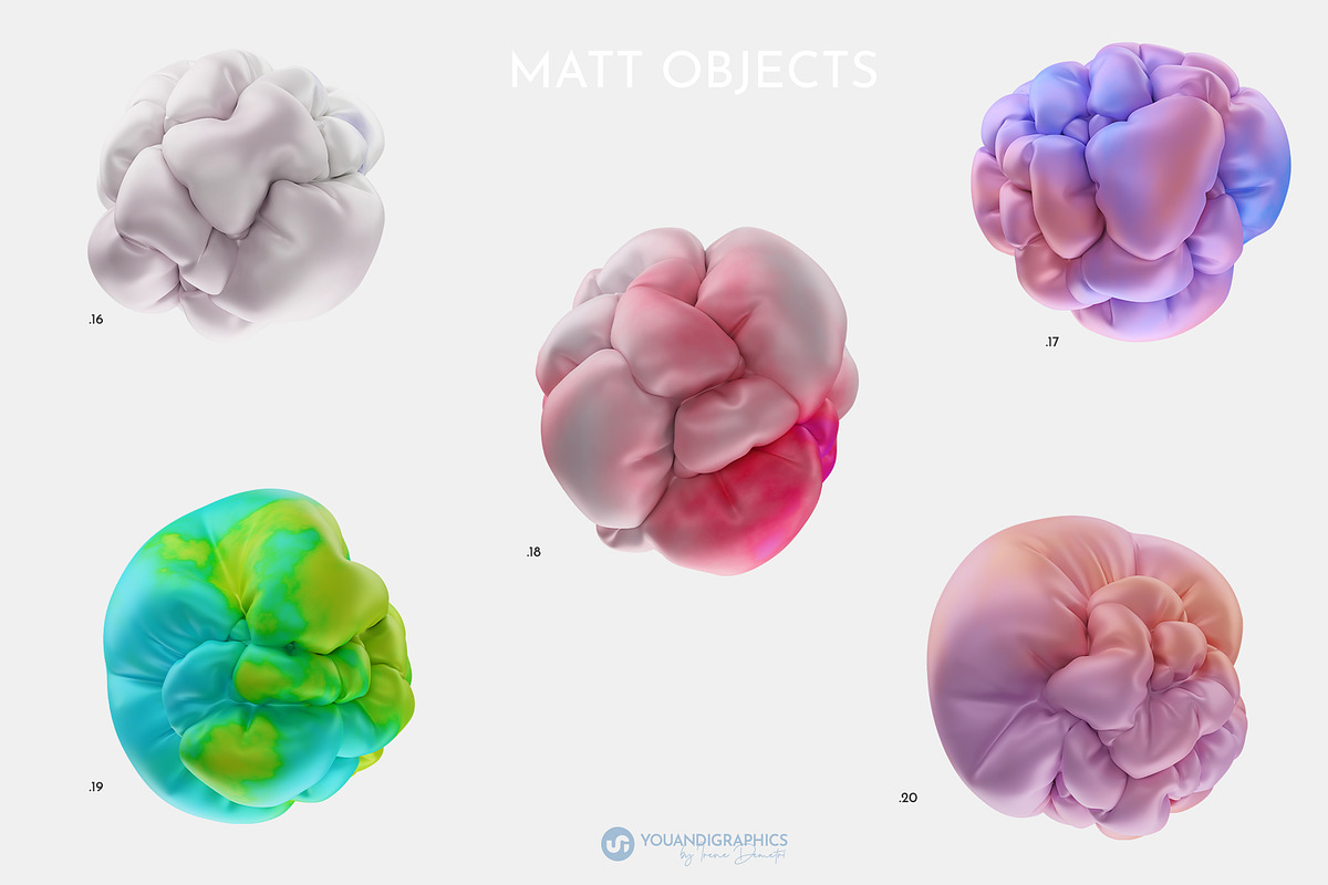 Abstract Inflated 3D Objects, an Object Graphic by Youandigraphics ...