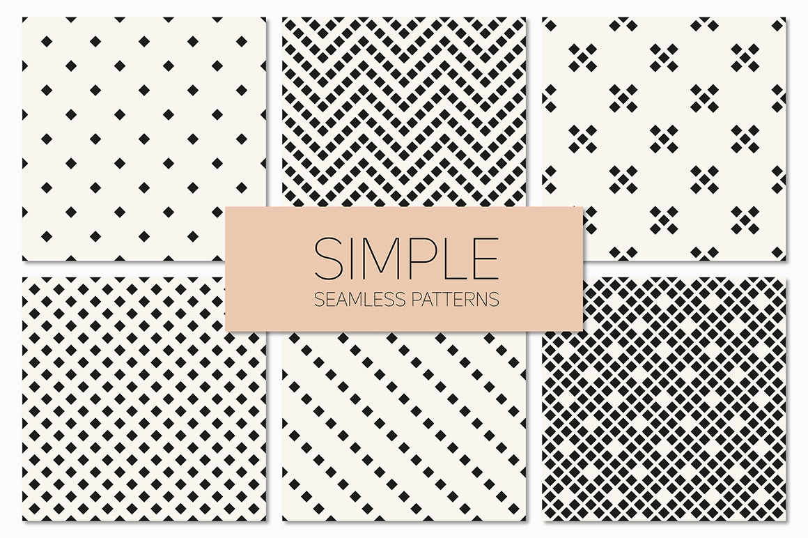 Simple Seamless Patterns. Set 4, a Pattern Graphic by Curly_Pat