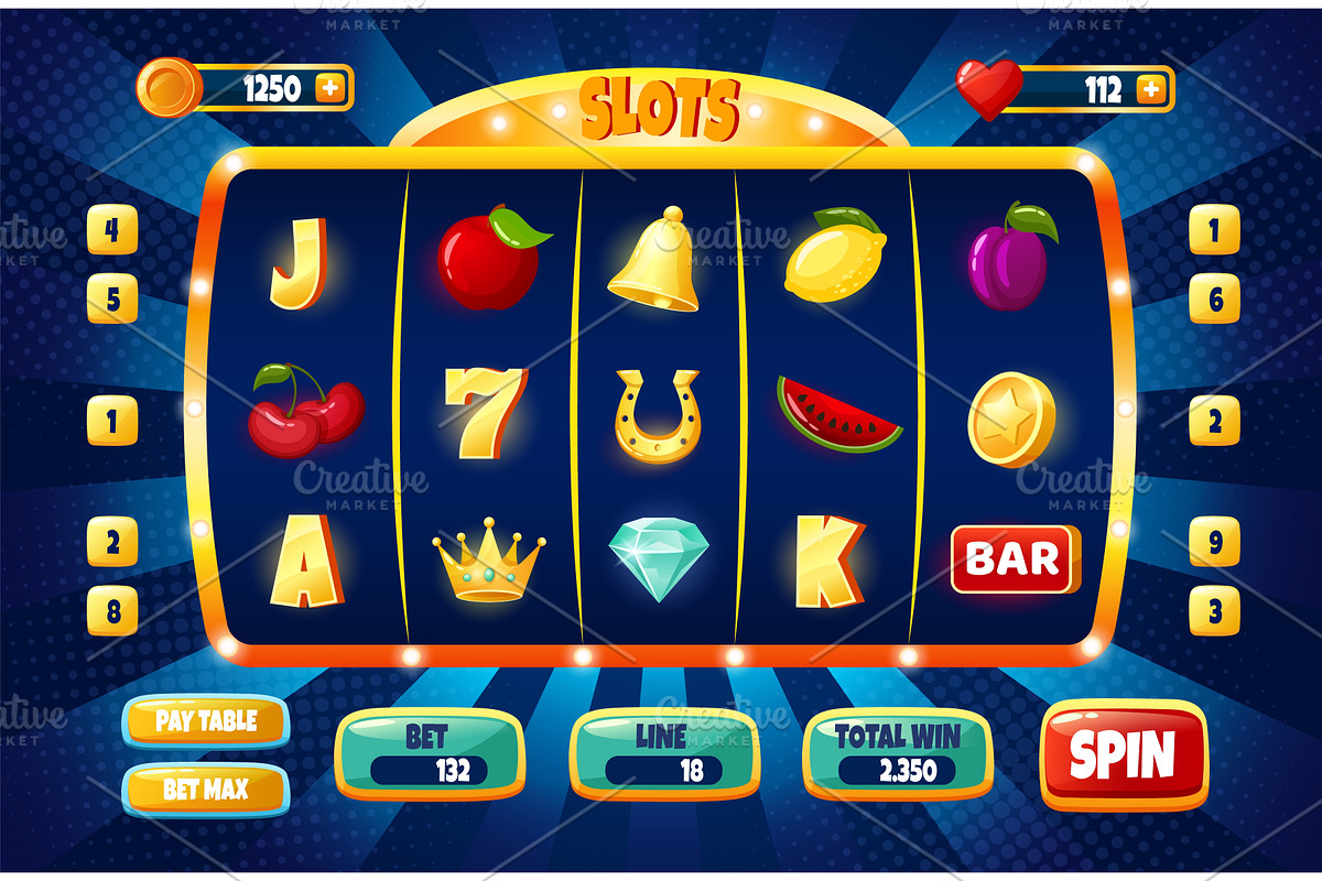 Casino slot machine game ui design, an Object Graphic by Frogella