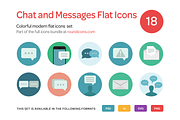 Chat and Messages Flat Icons Set, an Outline Icon by Vectopus.com