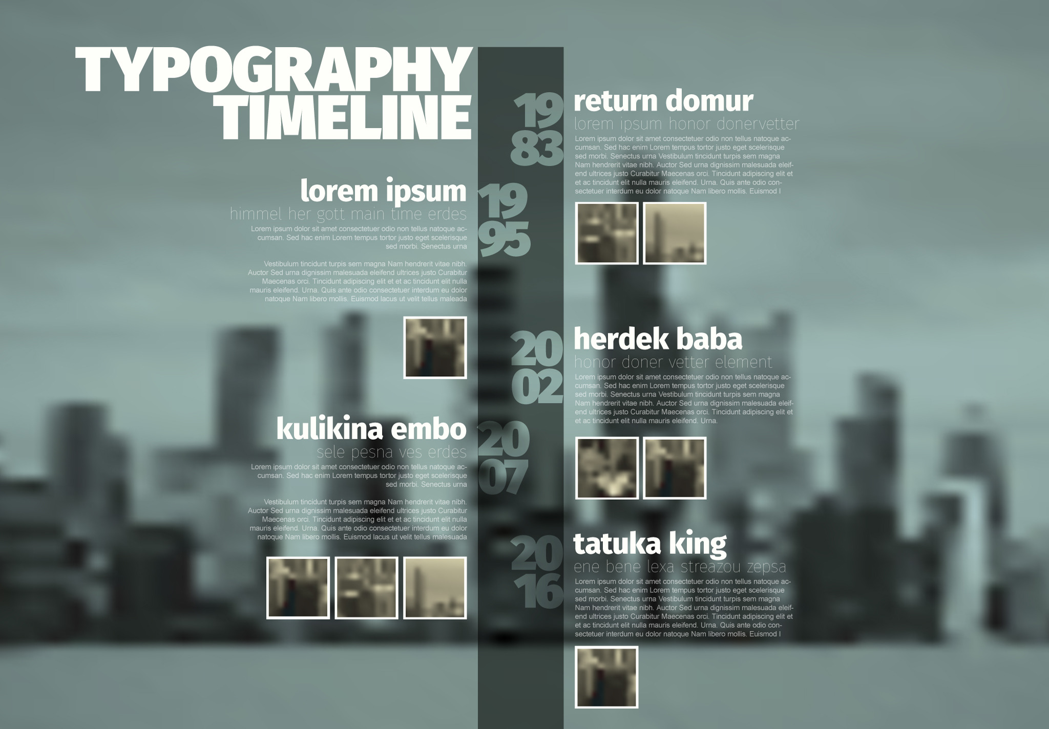 Vector timeline template with photos | Presentation Templates ...