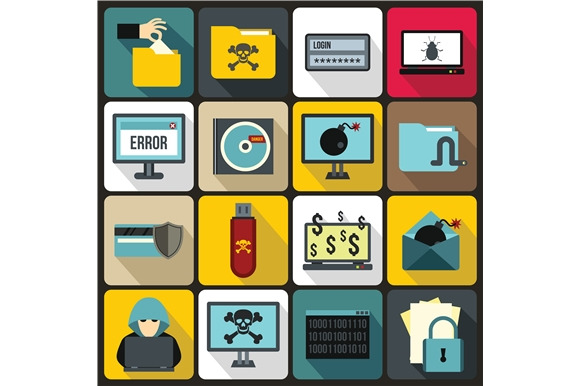 Criminal activity icons set, an Icon by Ylivdesign