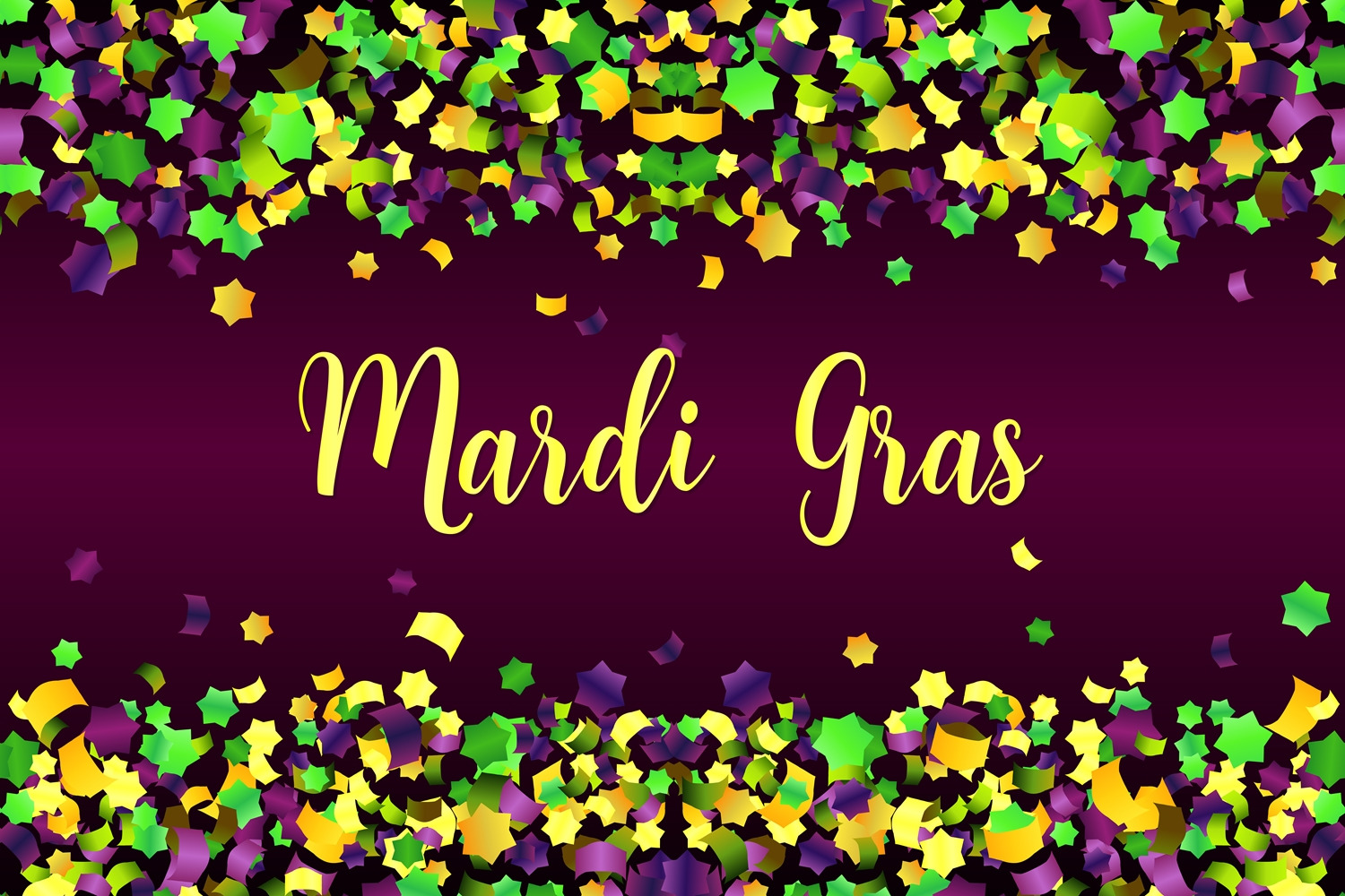 Mardi Gras colorful falling confetti, a Decorative Illustration by Ederella