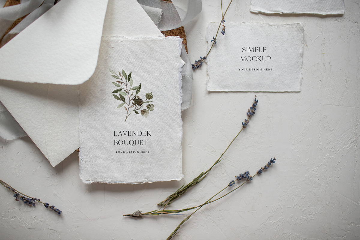 Lavender Bouquet Stock Photos, an Advertising Mockup by Muse Mockups