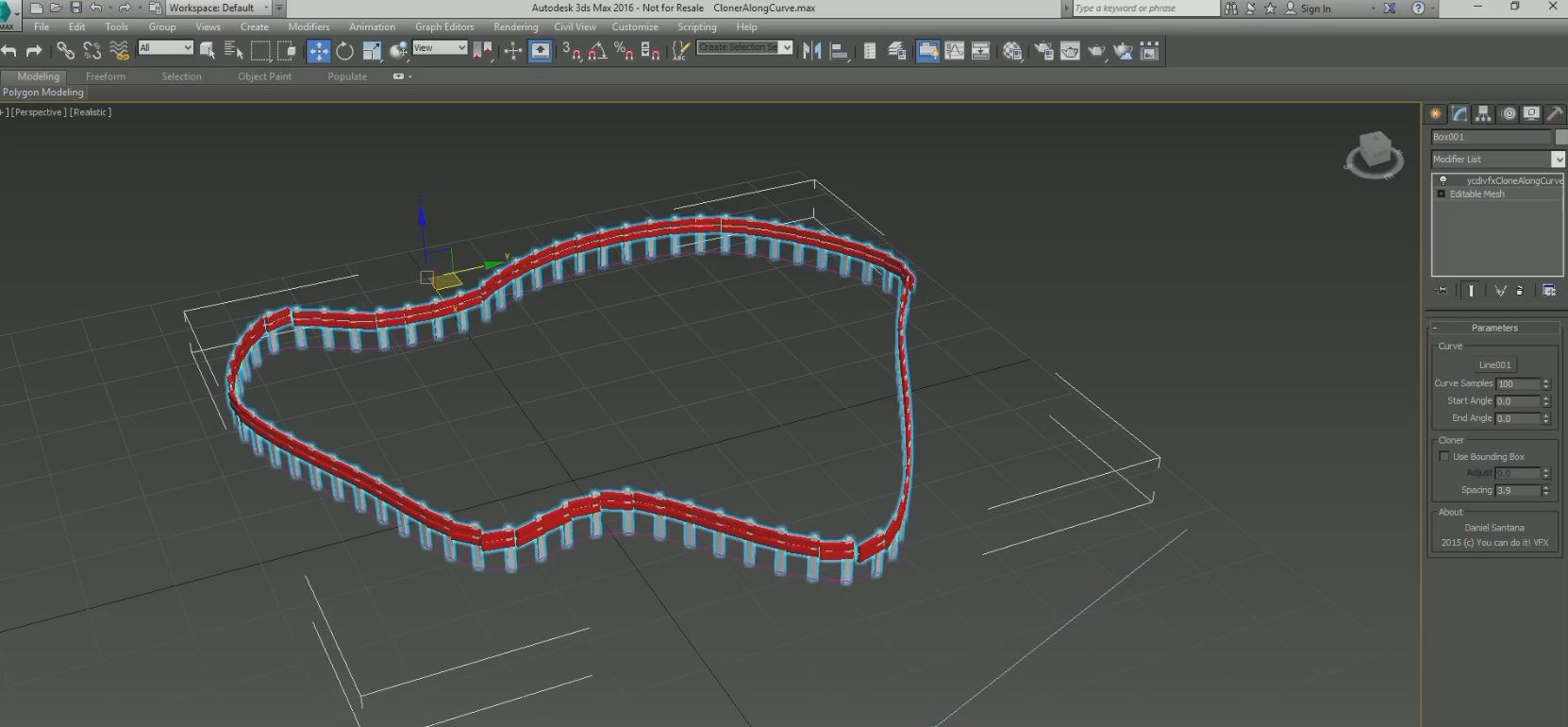 MCG - Clone along curve, an Object 3D Model by YCDIVFX