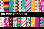 Boho Colors Spring Digital Papers, a Pattern Graphic by ZoollGraphics