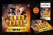 Club House Flyer Canva Template, a Social Media Template by DreamColor