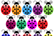Ladybugs Vectors and Clipart, an Animal Illustration by PinkPueblo
