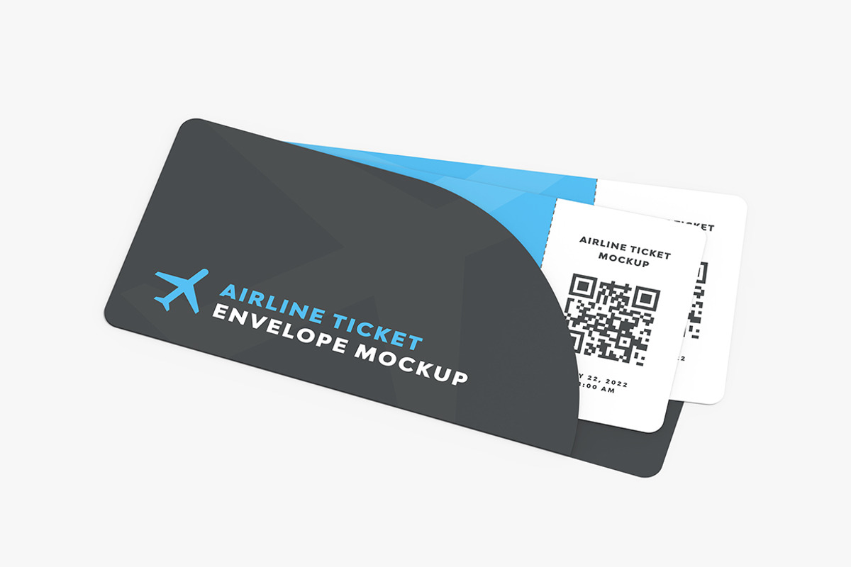 Airline Ticket Envelope Mockup, a Mockup by UnicDesign