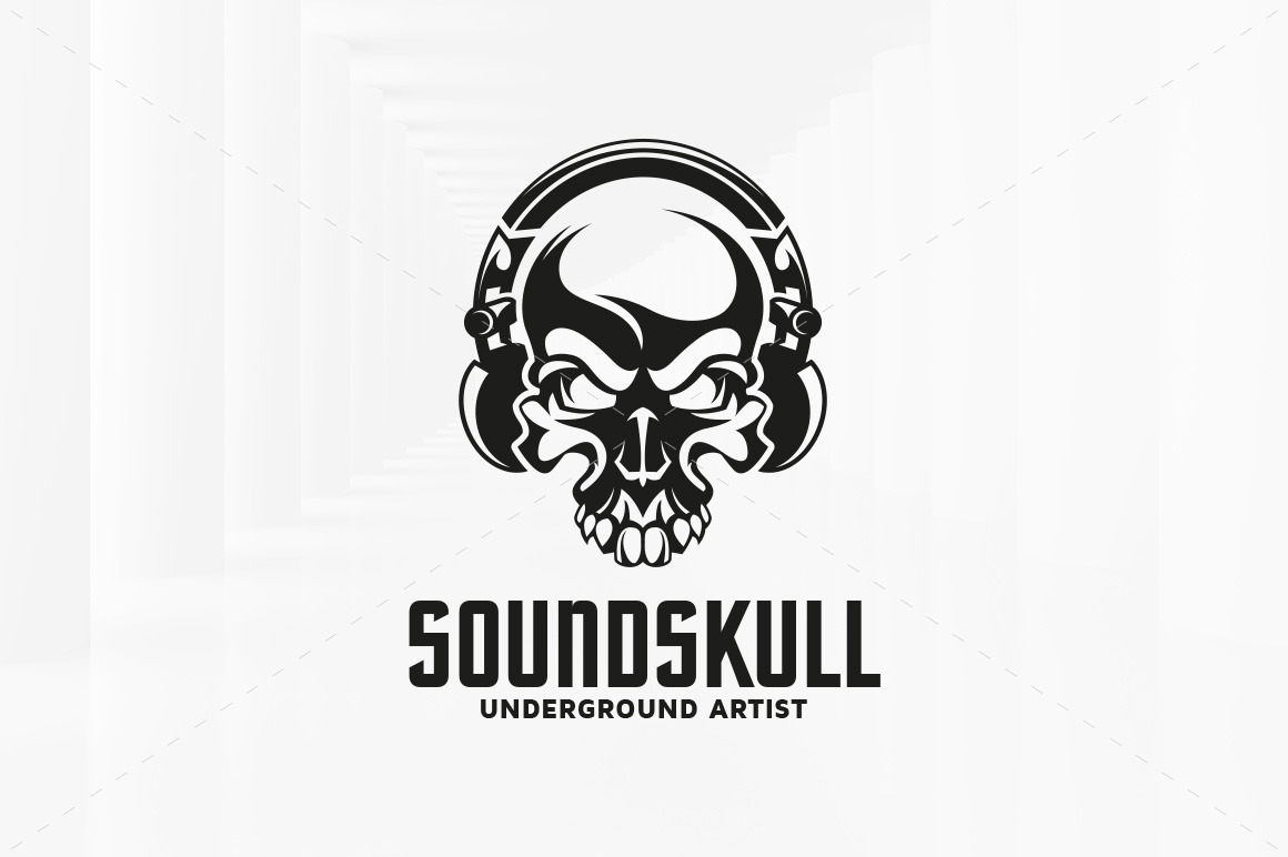 Sound Skull Logo Template, a Branding & Logo Template by LOGOMAGINE
