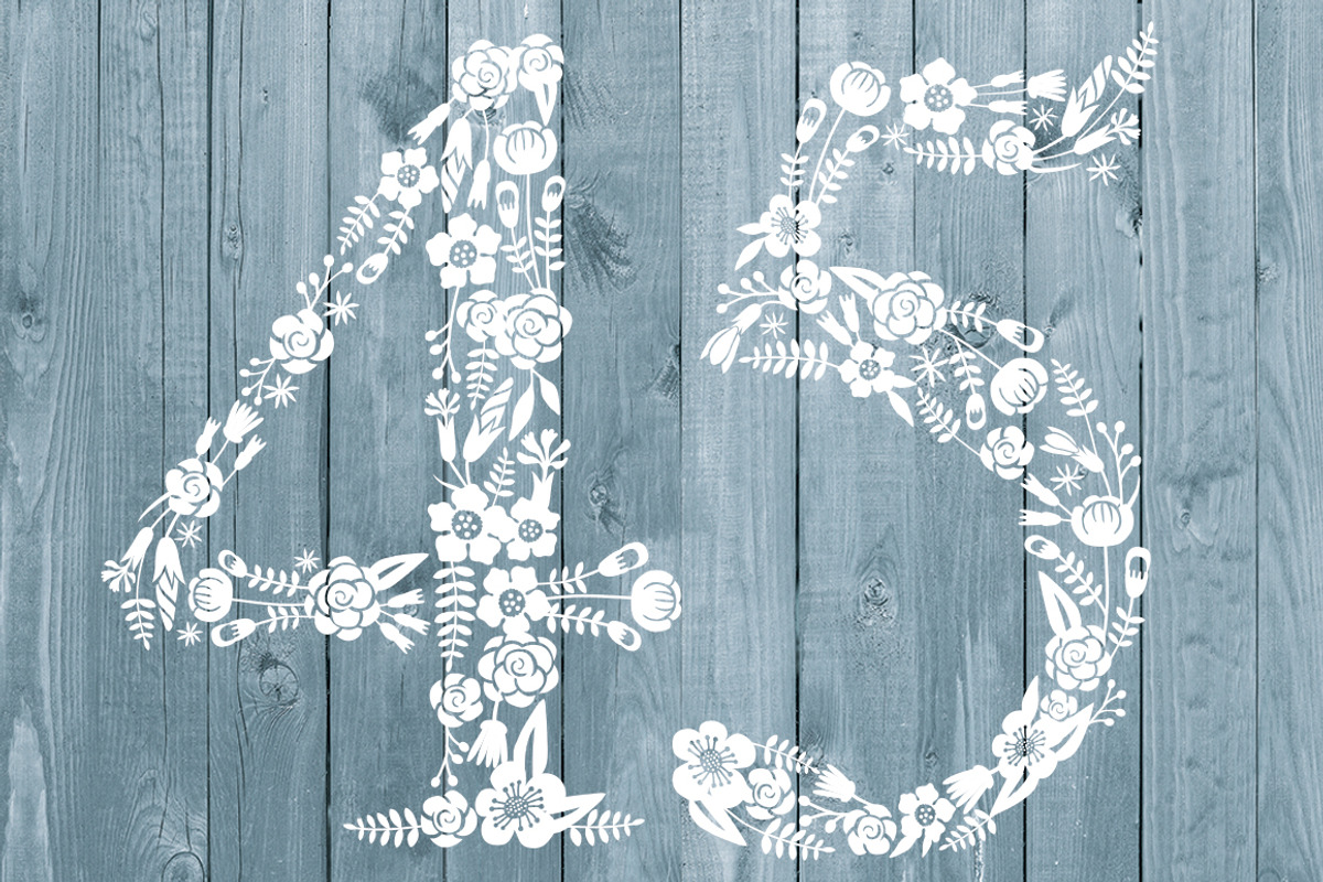 All flower numbers from 0 to 9, a Decorative Illustration by GrafikBoutique