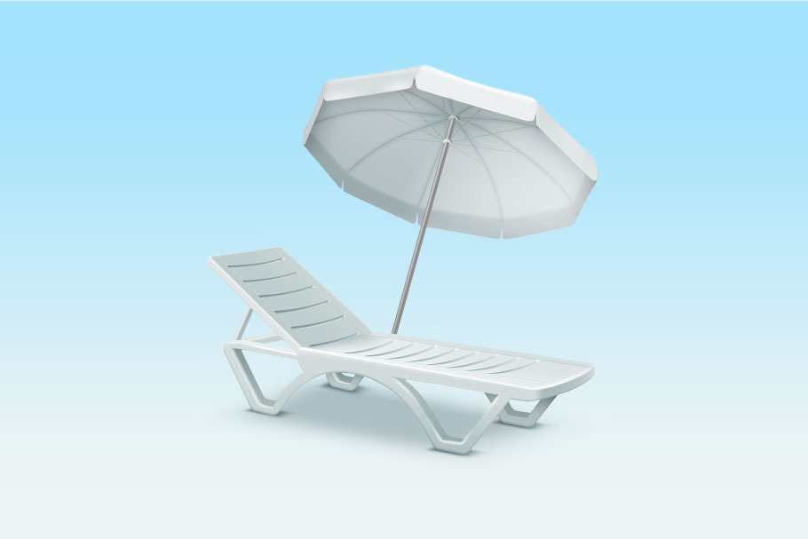 Vector Sunbed with Umbrella, an Object Graphic by Zonda