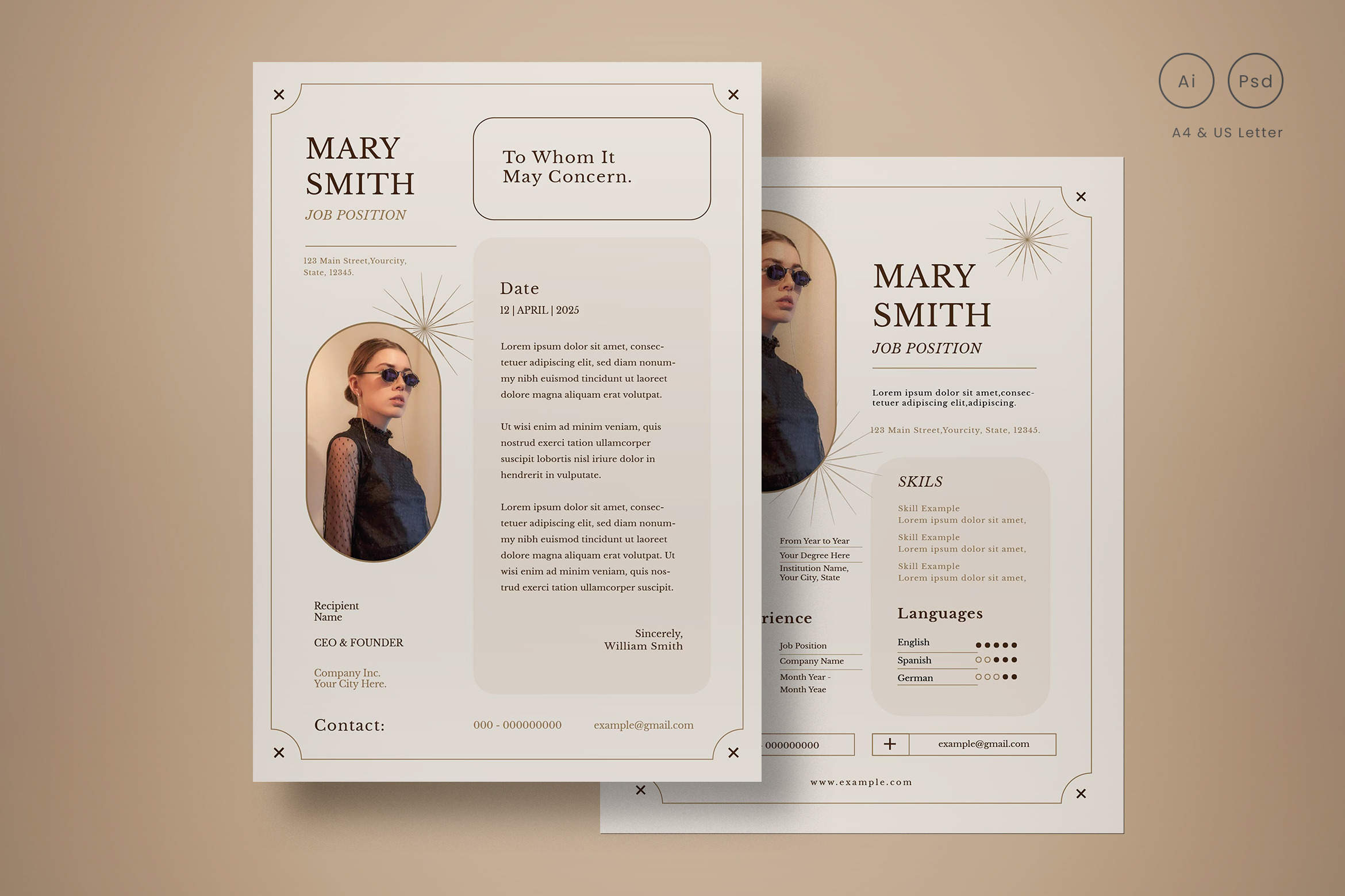 Aesthetic Resume, a Resume Template by graphicook