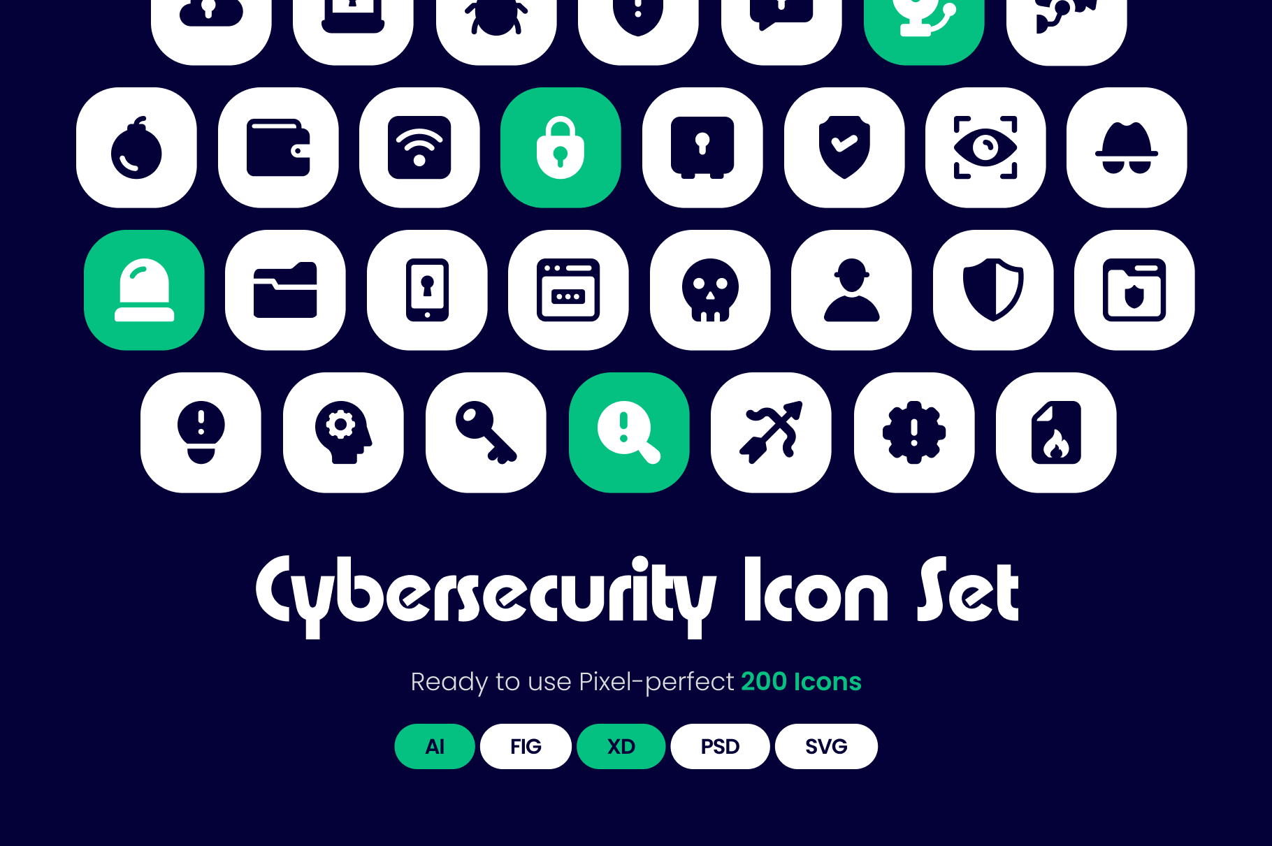 Cybersecurity Icon Set | Creative Market