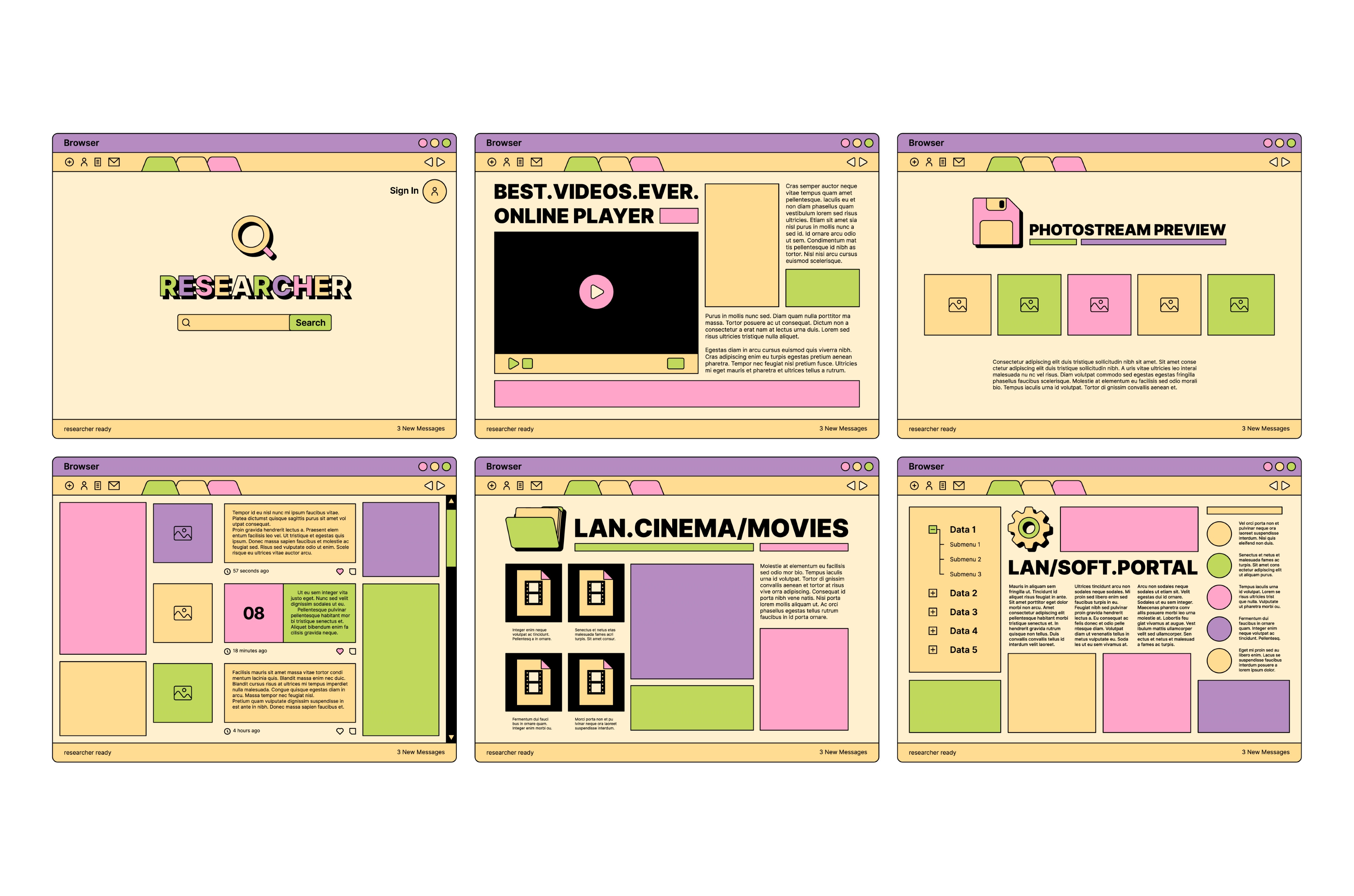 Retro web pages. 80s old style ui, a Background Graphic by Onyx