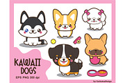 Kawaii dog breeds, an Illustration by KawaiiDesign