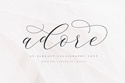 Adore Calligraphy Font, a Script Font by The Styled Script