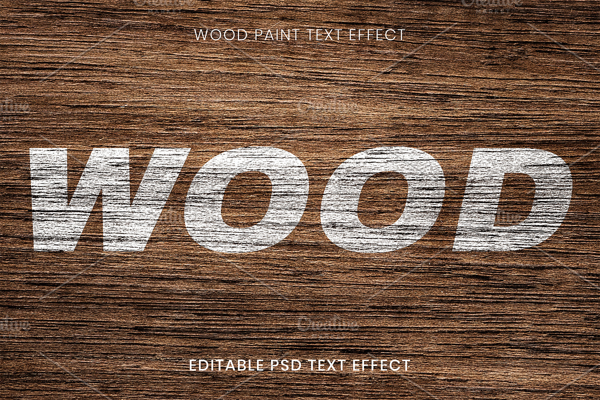 White paint print text effect, a Layer Style Add-On by rawpixel