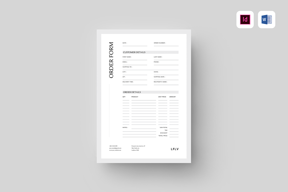 Order Form | MS Word & Indesign, a Stationery Template by Leaflove ...