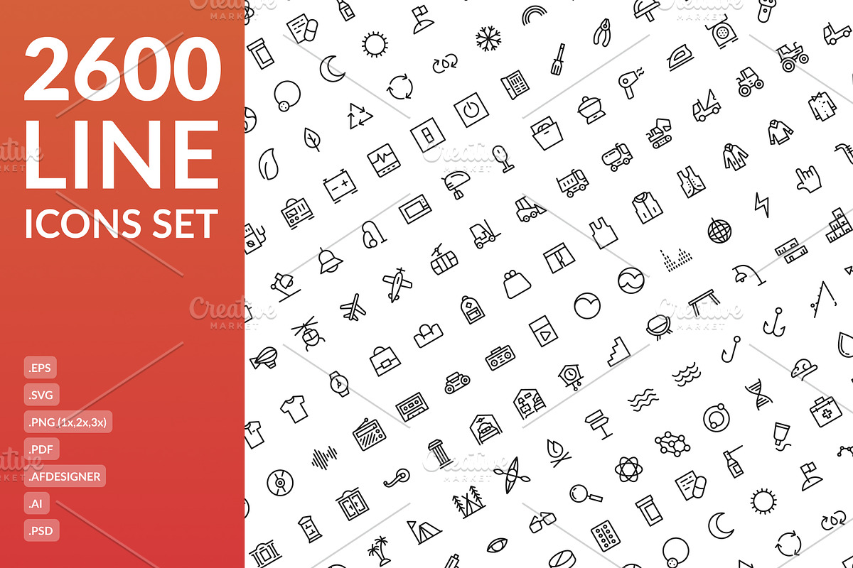 Line icons minimalism icons set, an Outline Icon by AIWD | Creative Market