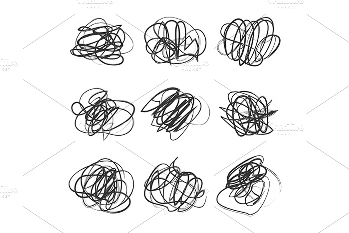 Scribble ball set, a Background Graphic by Primula`s shop