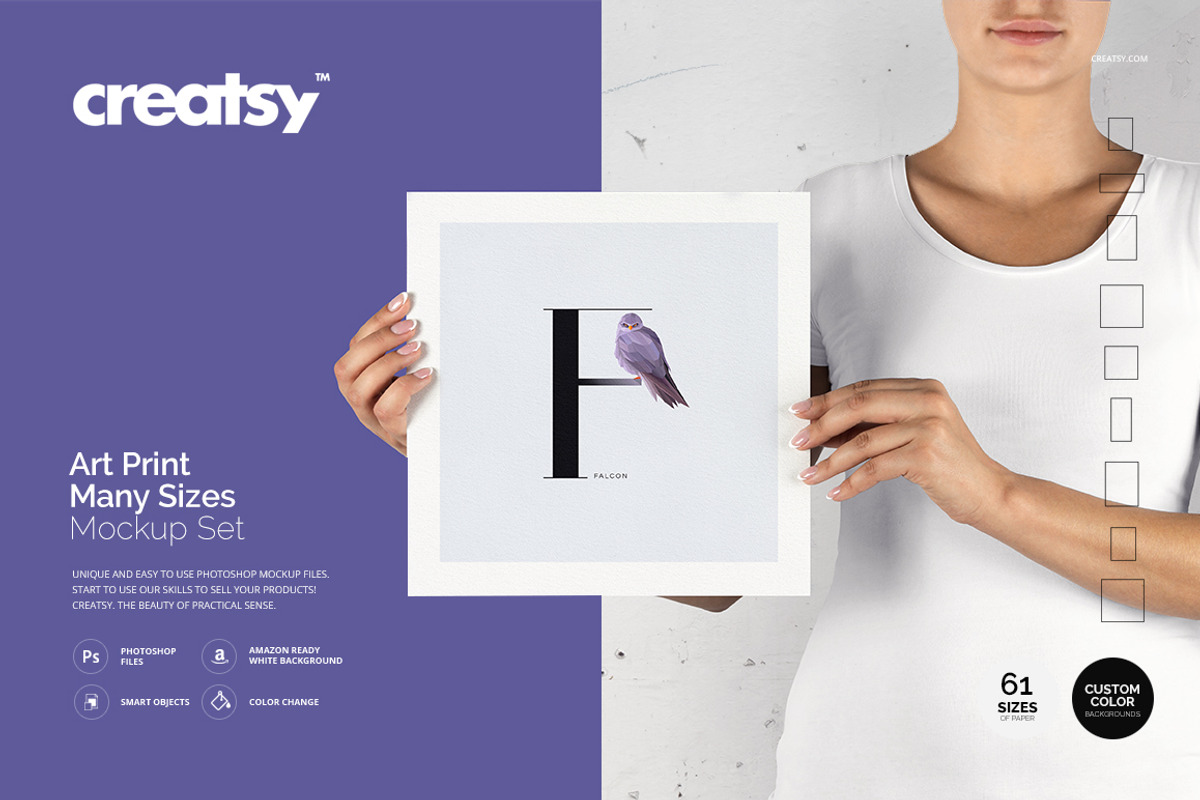 Art Print Many Sizes Mockup Set, a Print Template by creatsy4