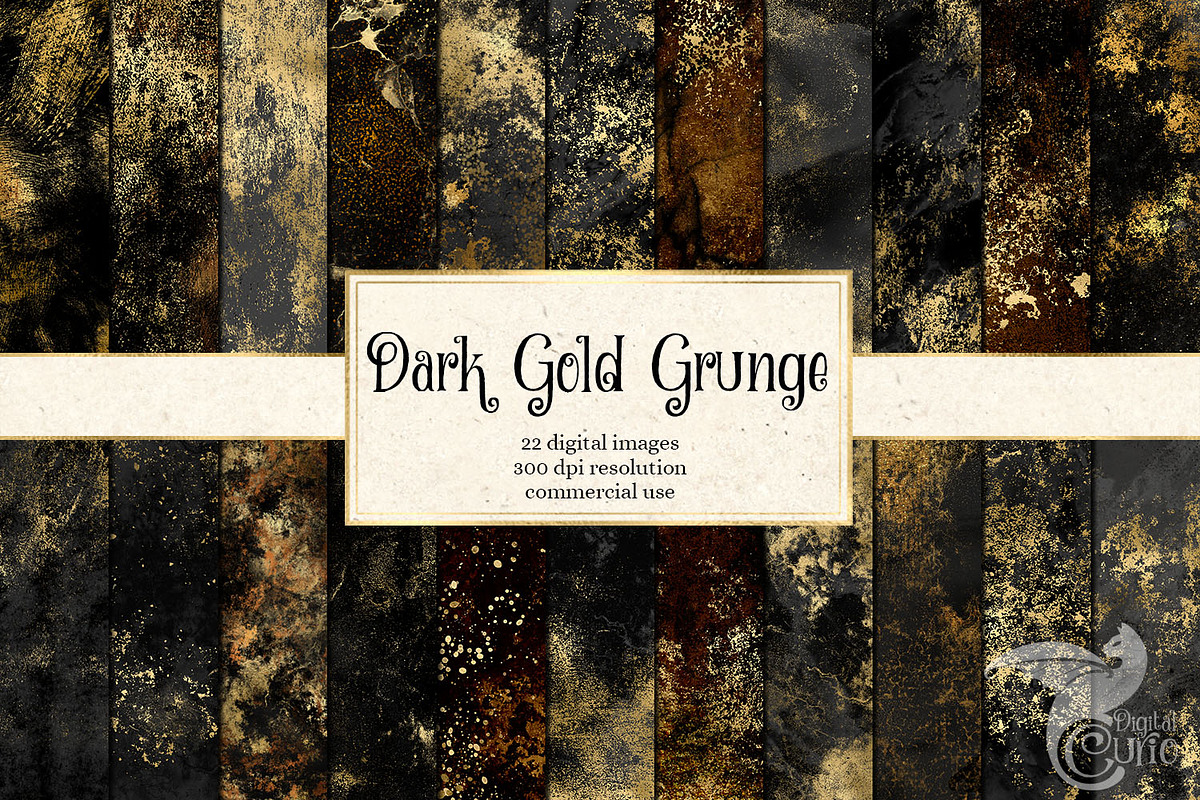 Dark Gold Grunge Textures, a Texture Graphic by Digital Curio
