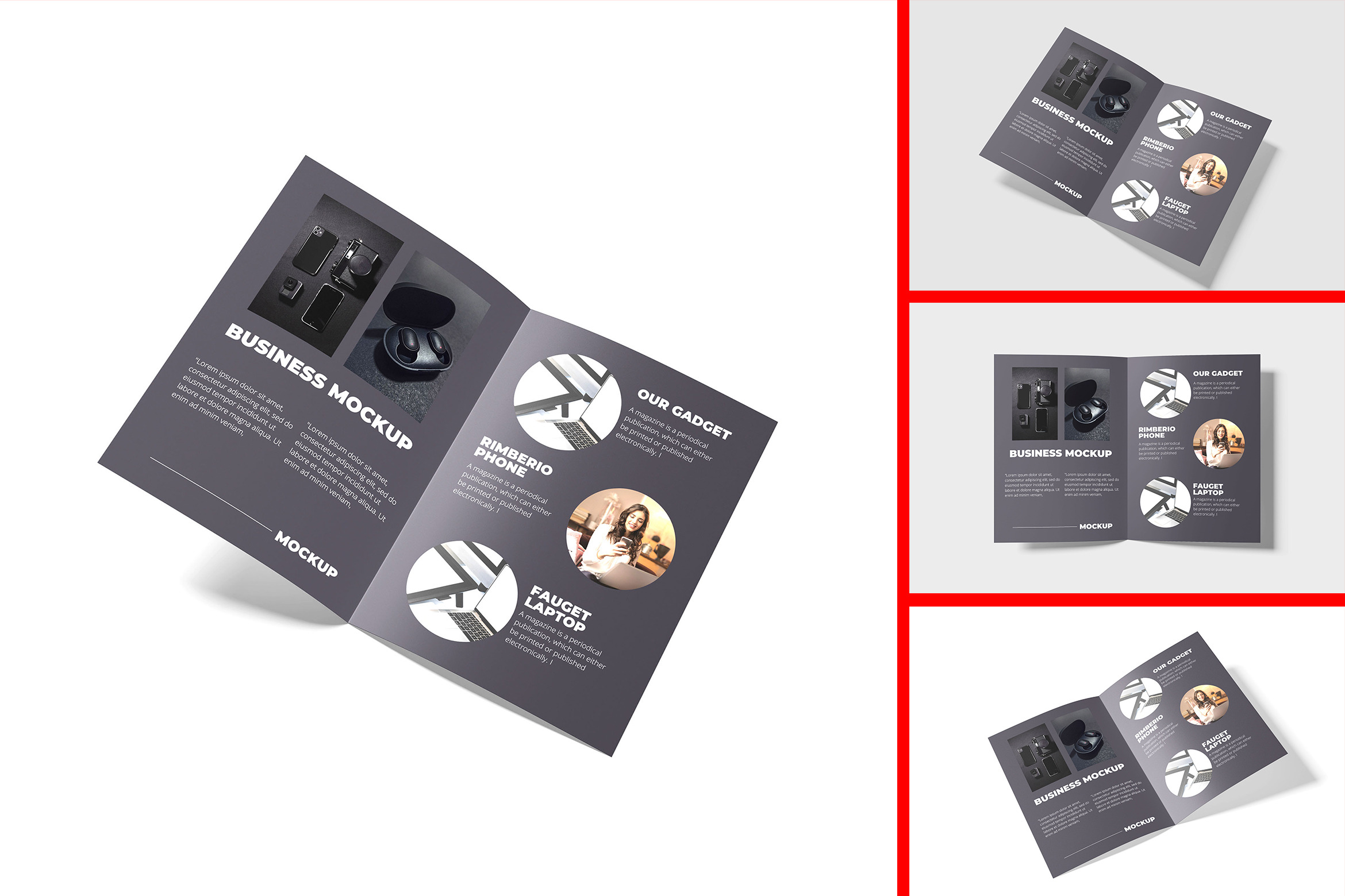 A4 Bifold Brochure Mockup, a Brochure Template by safrizalstudio