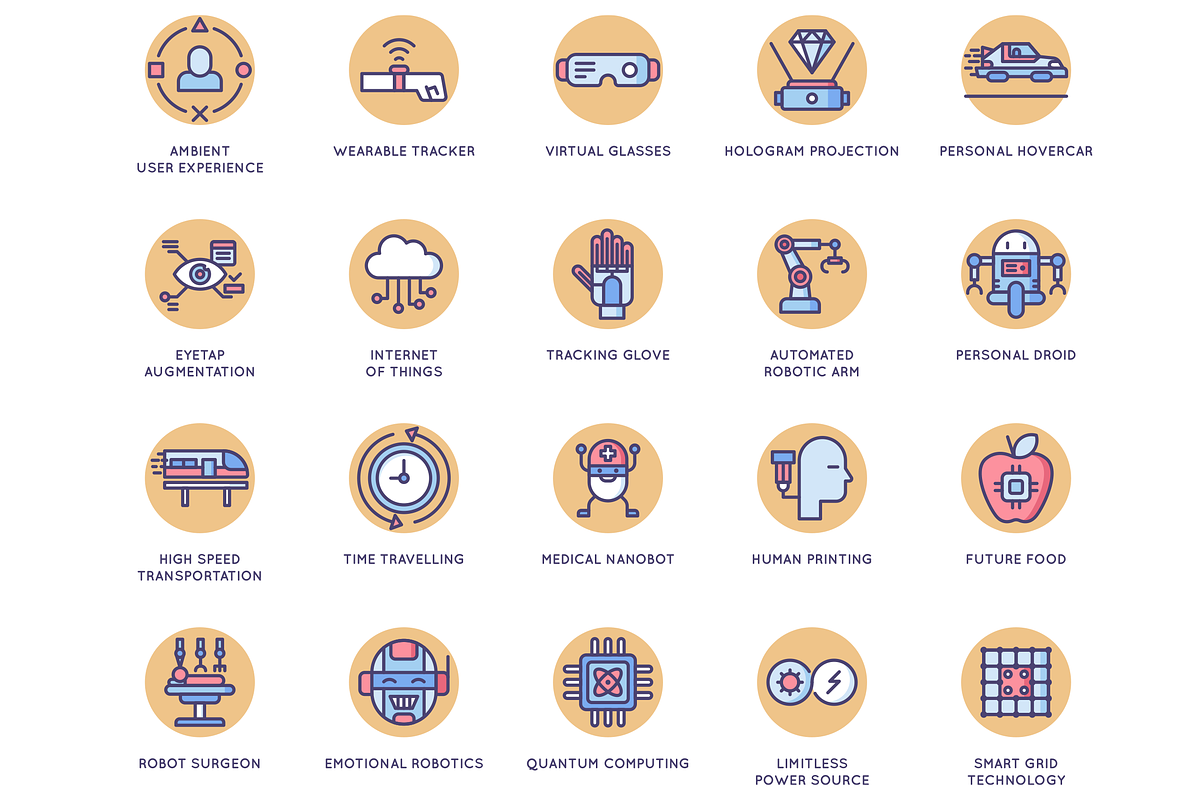 74 Futuristic Icons - Rounded, an Icon by Flat Icons