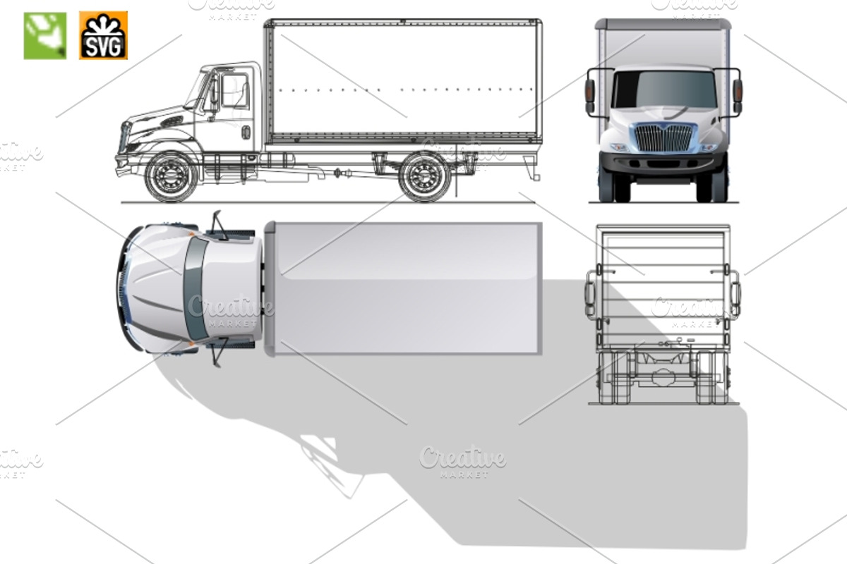 Delivery/cargo truck mockup, a Device Mockup by Mechanik