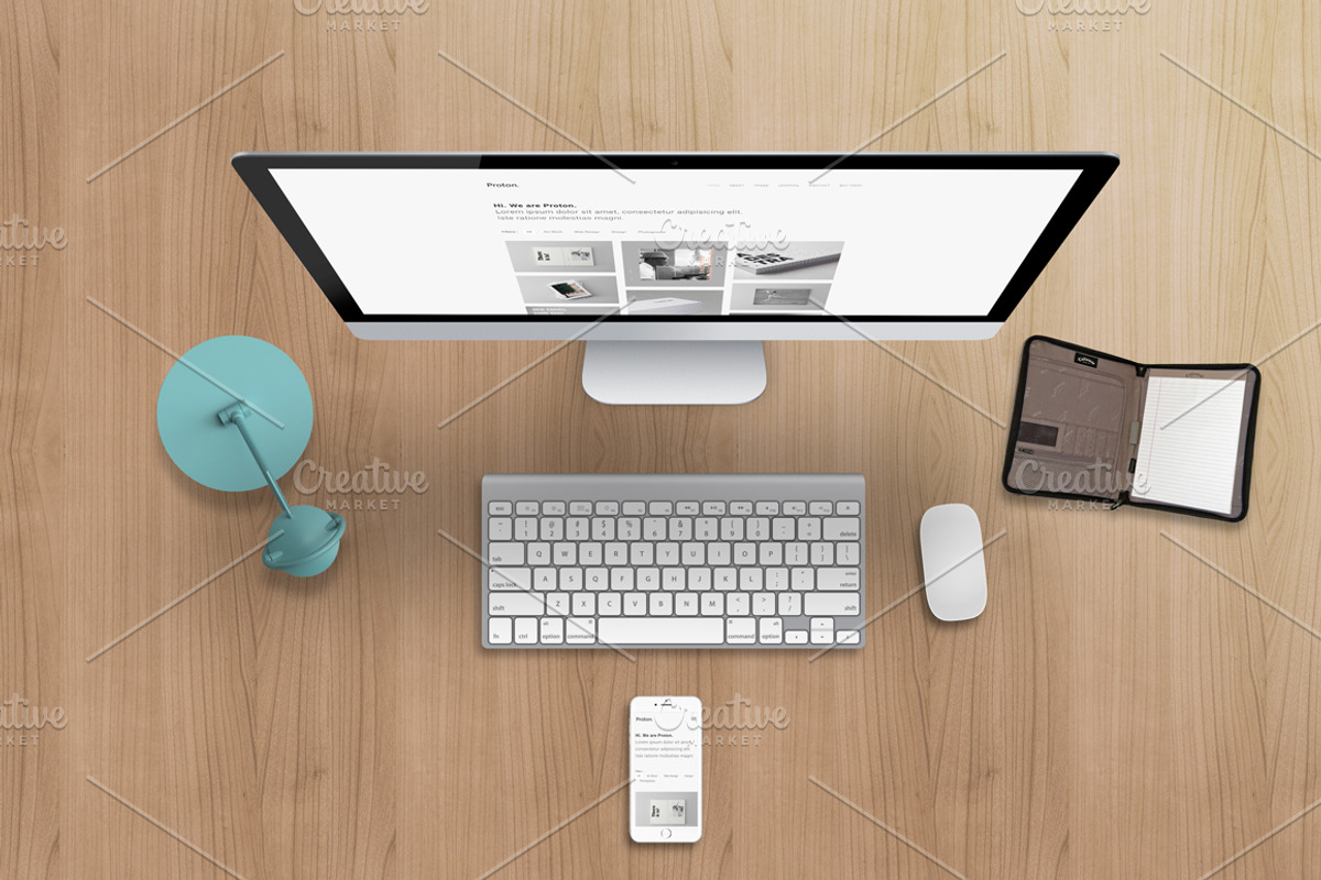 8 Office Desk Top View Photo Bundle, an UI Kit Template by GFXZ Designs
