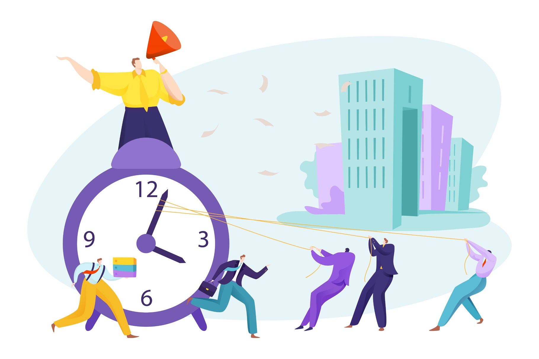 Business time clock concept, a Person Illustration by VectorsBang
