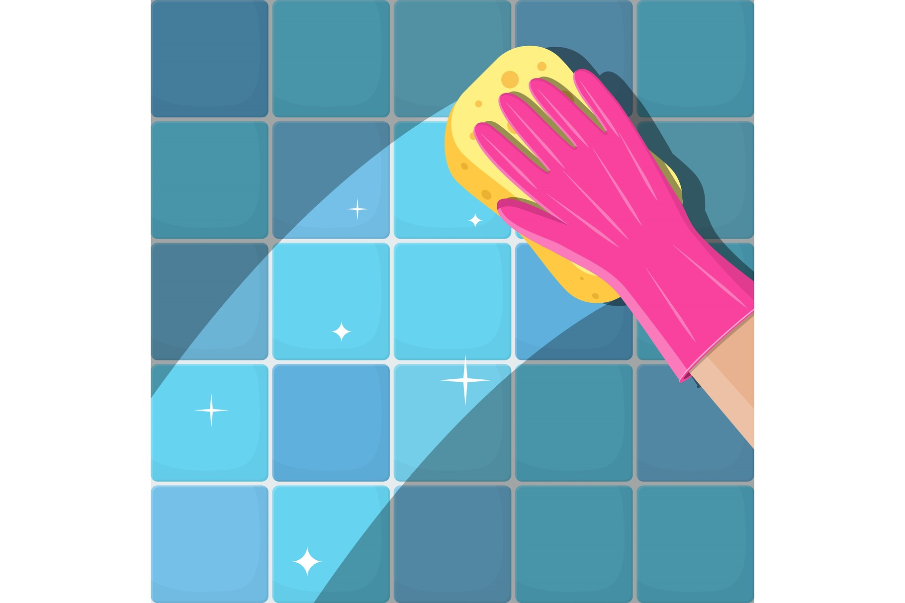 Hand in gloves with sponge, a Texture Graphic by ModVector