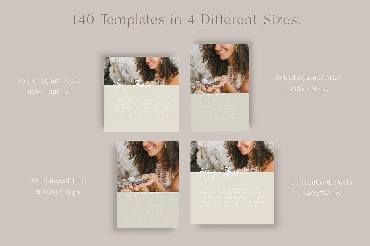 140 Social Media CANVA Template Pack