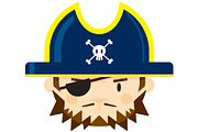 Cartoon Pirate Captain Face, a Person Illustration by Mark Murphy Creative