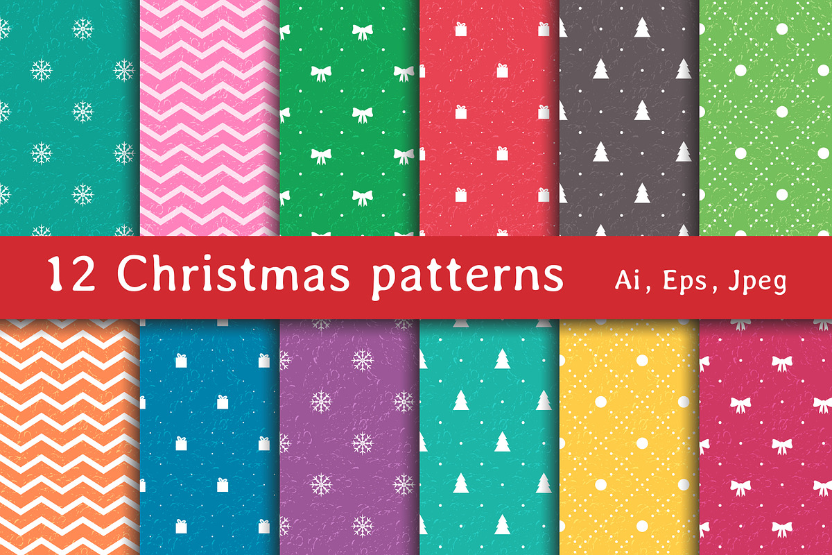 12 Christmas Patterns, a Pattern Graphic by Alla_Ri_Shop