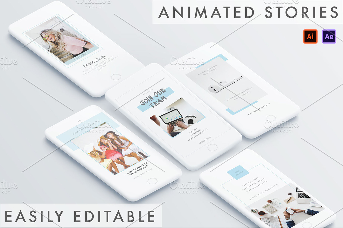Animated Instagram Stories, a Social Media Template by UIBeacon