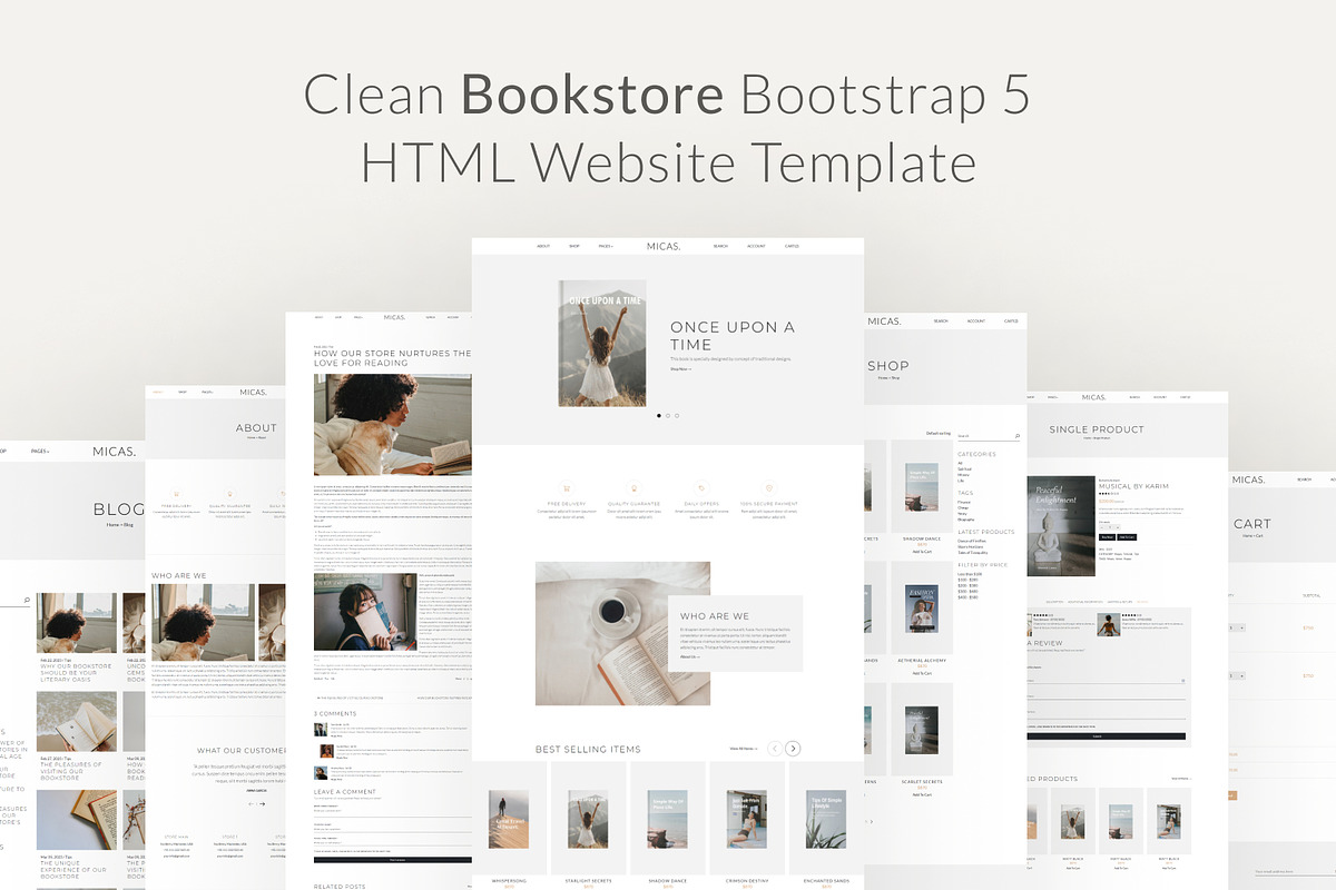 Micas – Bookstore Website Template, a HTML Template by TemplatesJungle