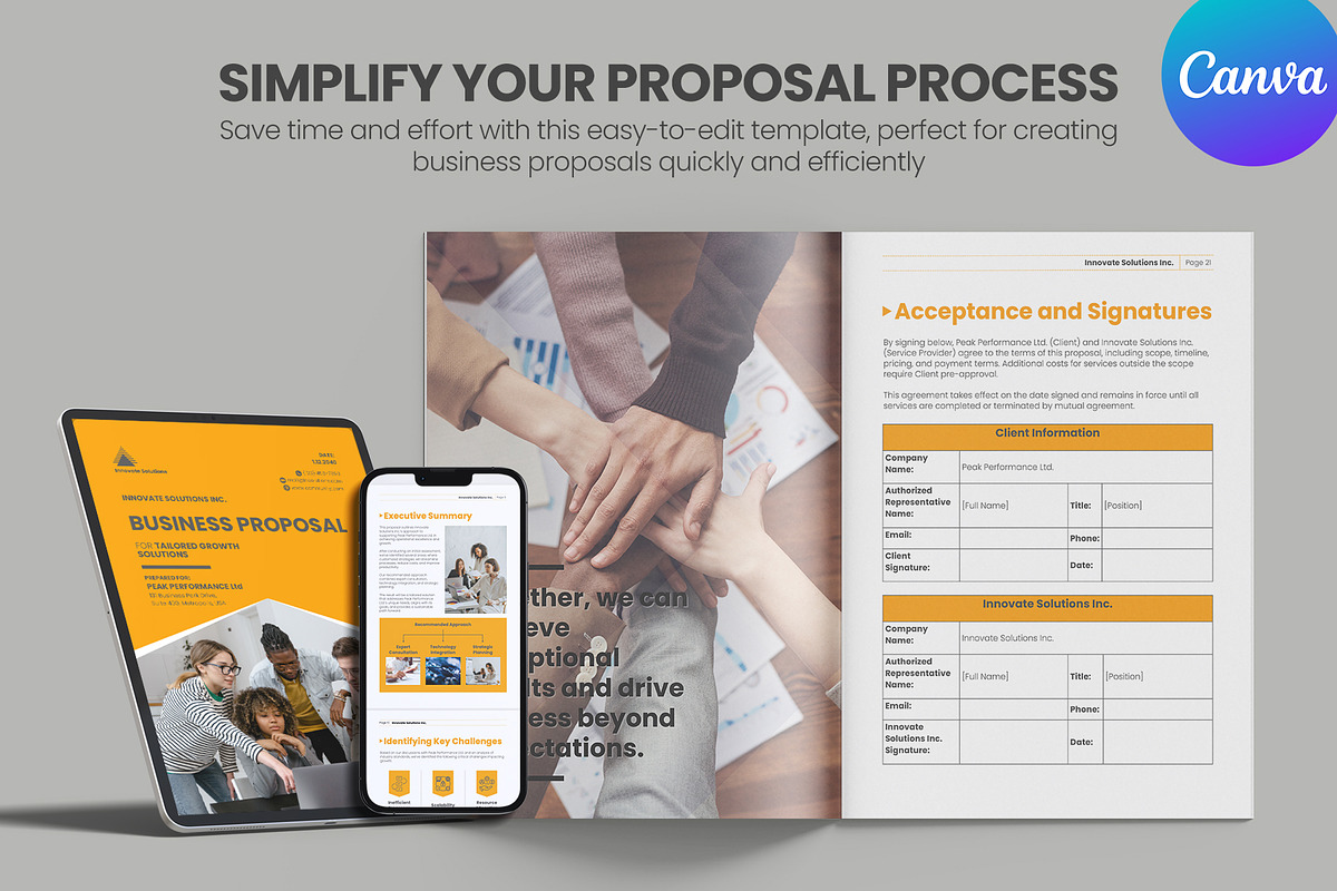 Editable Business Proposal in Canva