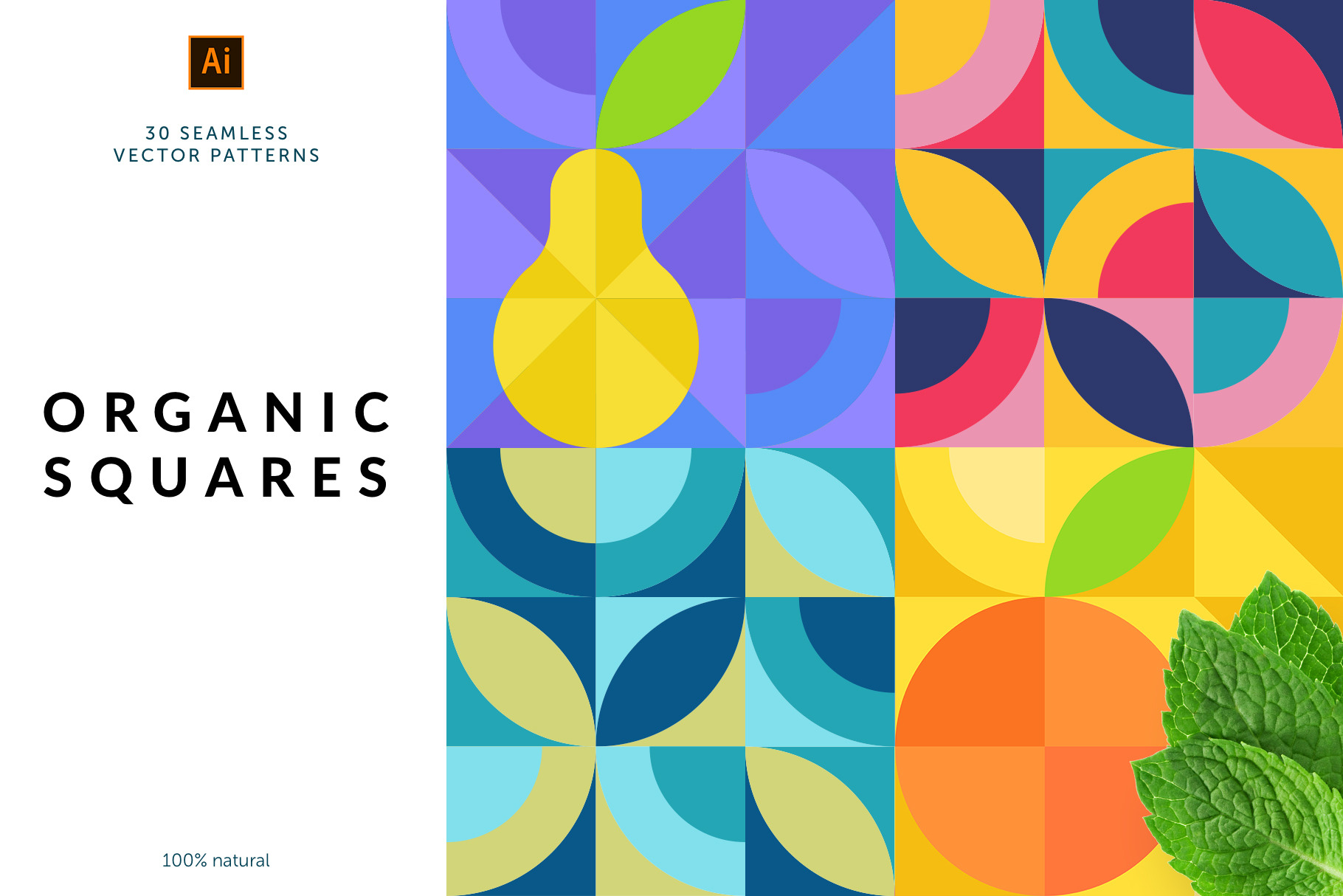 Organic Squares Patterns, a Pattern Graphic by Designnina Shop