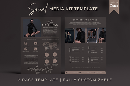 MS Word blog media kit - 2p | Presentation Templates ~ Creative Market