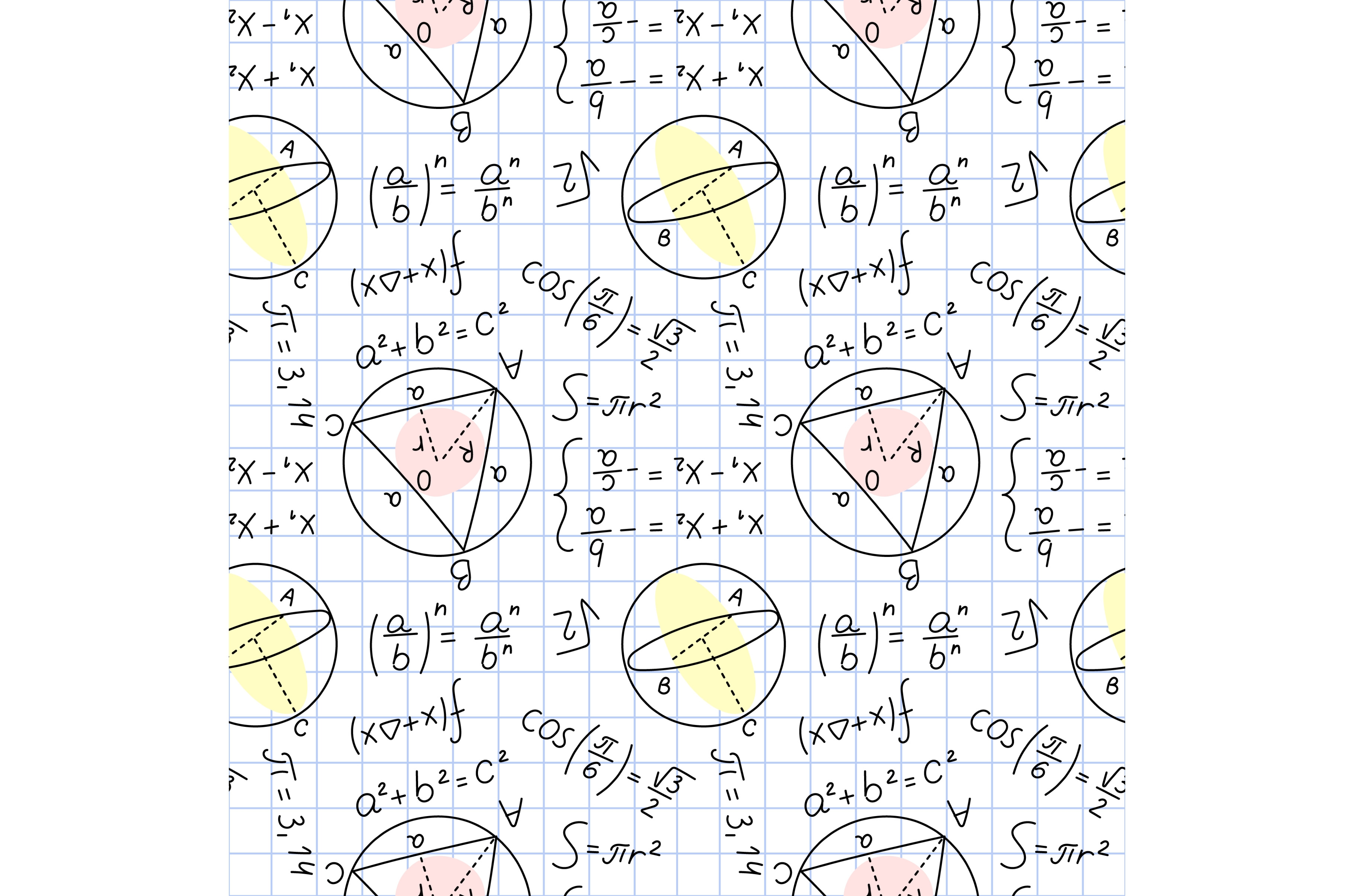 Seamless math formulas pattern, an Illustration by Vectorbuum