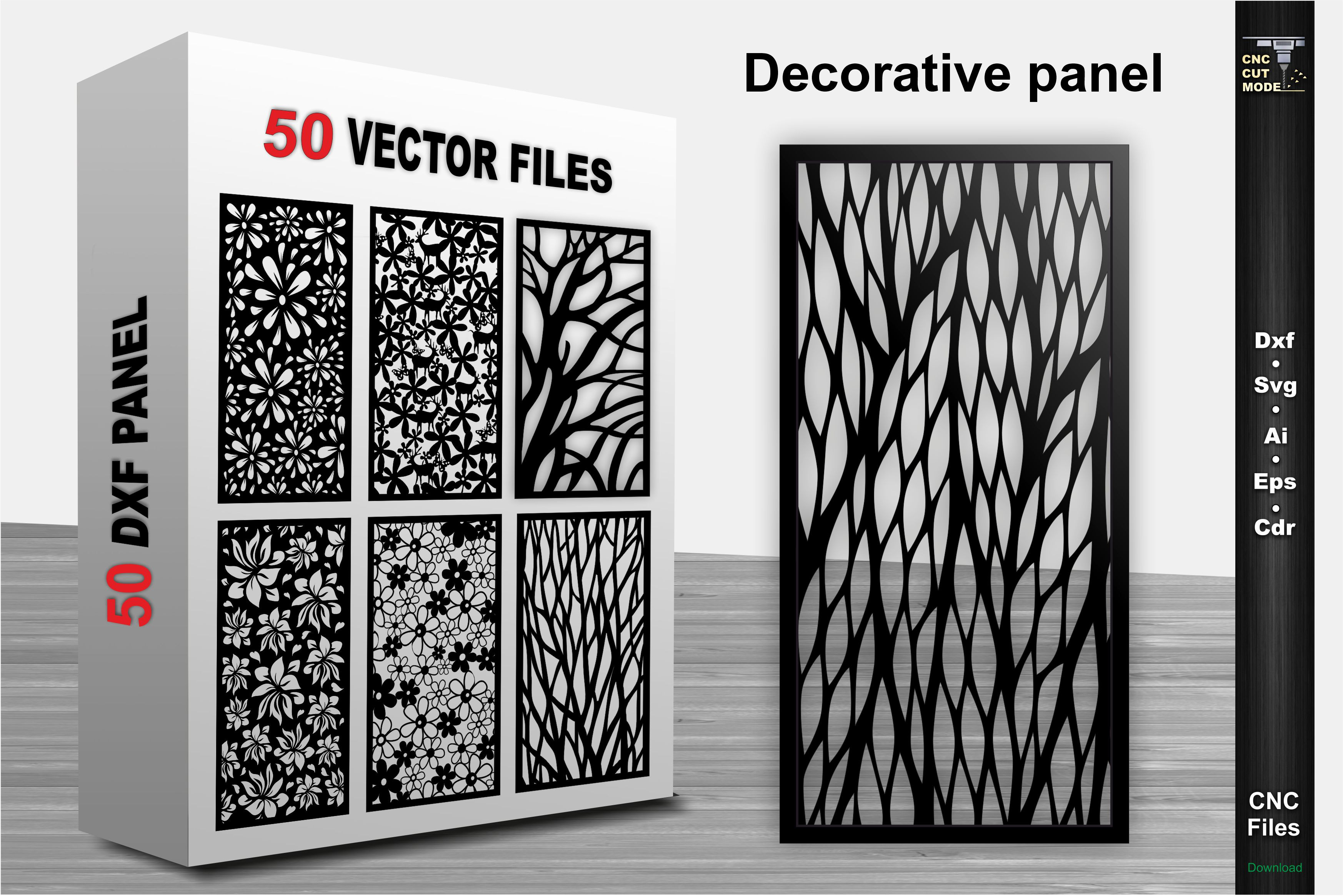 Set of 50 decorative panels, a Graphic by CncCutModel | Creative Market