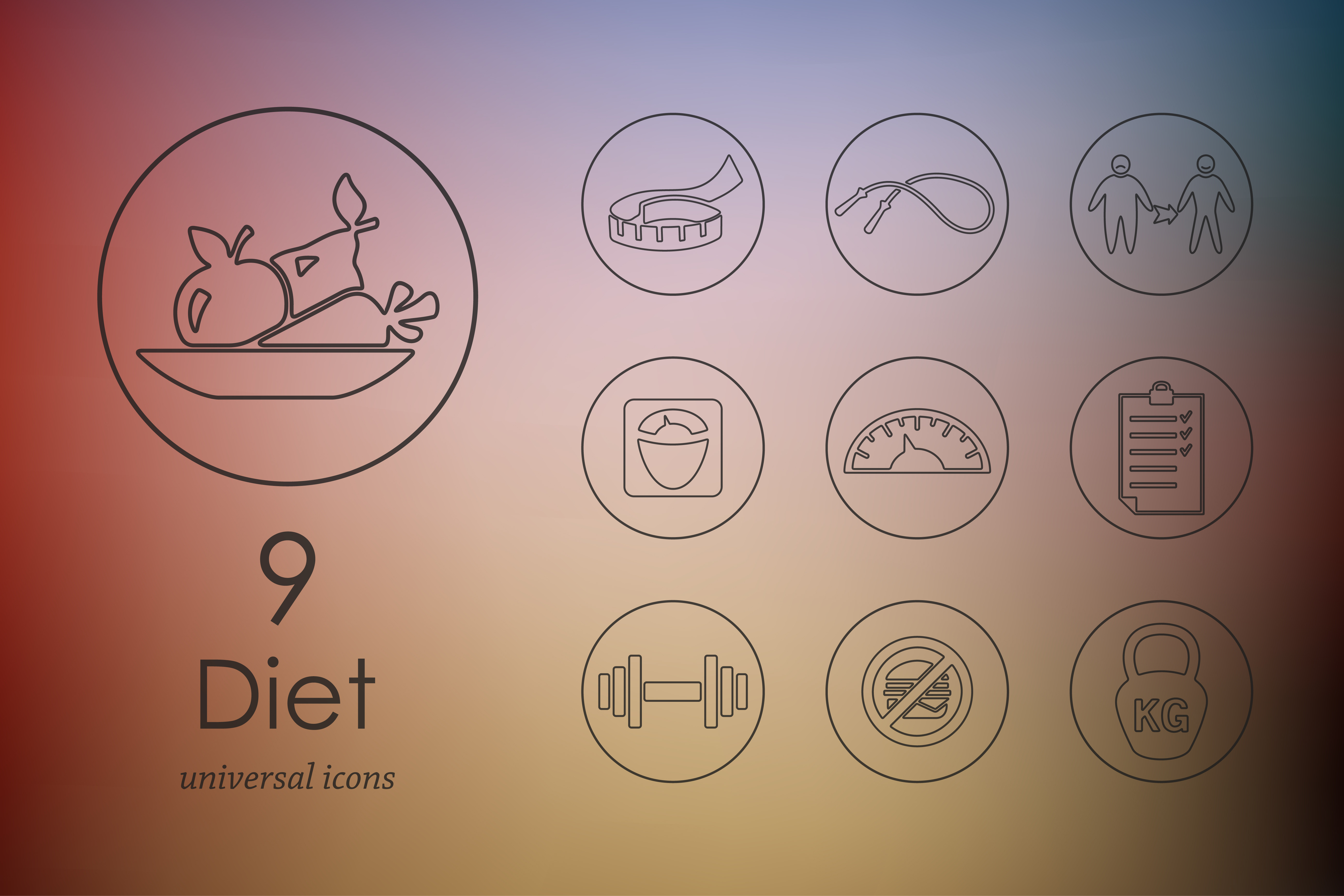 9 diet icons, an Icon by Palau