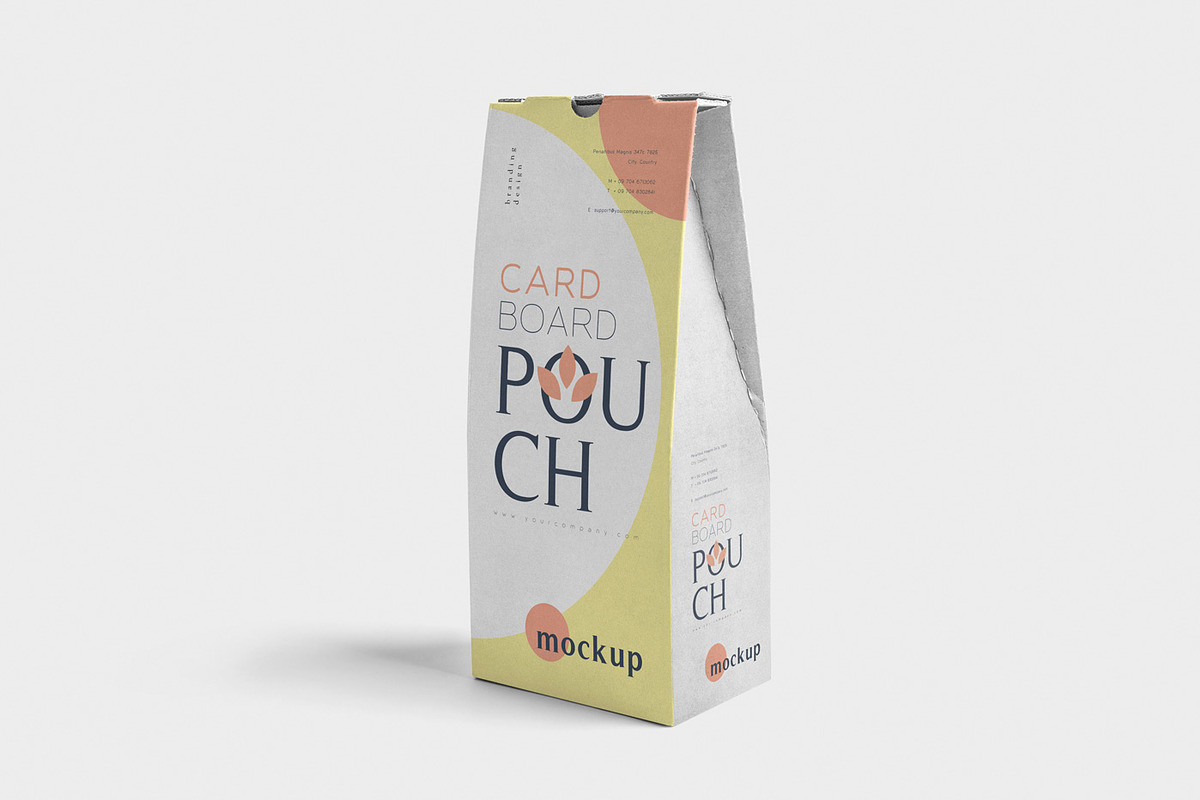 Cardboard Pouch Mockups, a Packaging Mockup by GfxFoundry