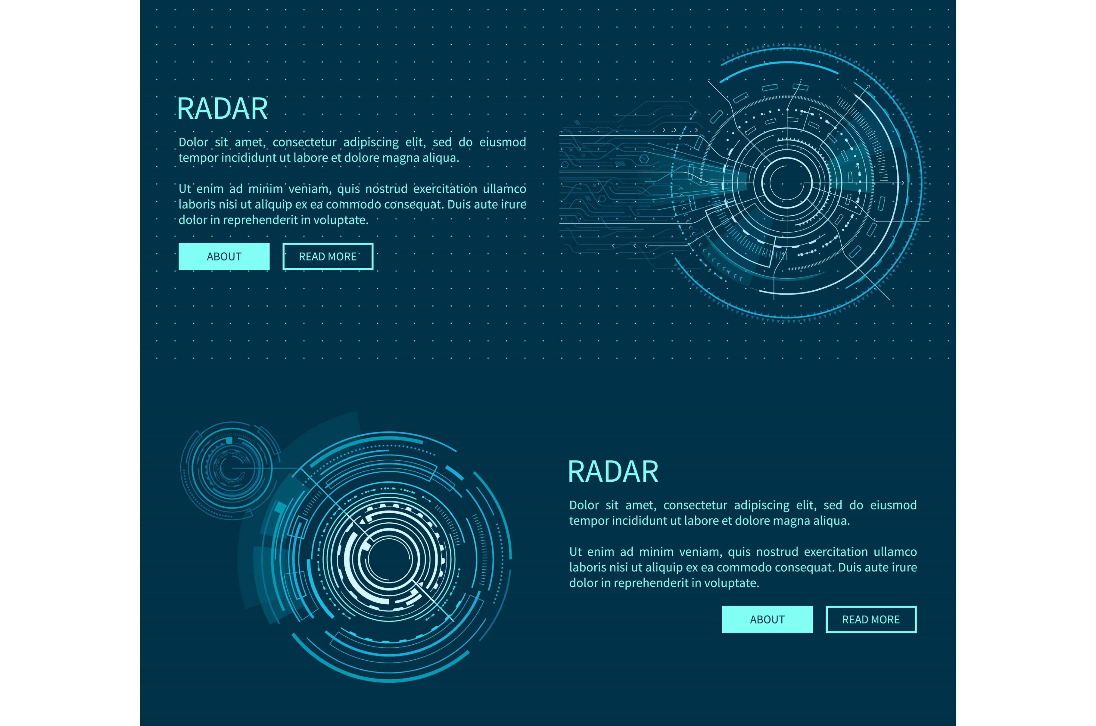 Radar Layout with Many Figures, an Object Illustration by robuart