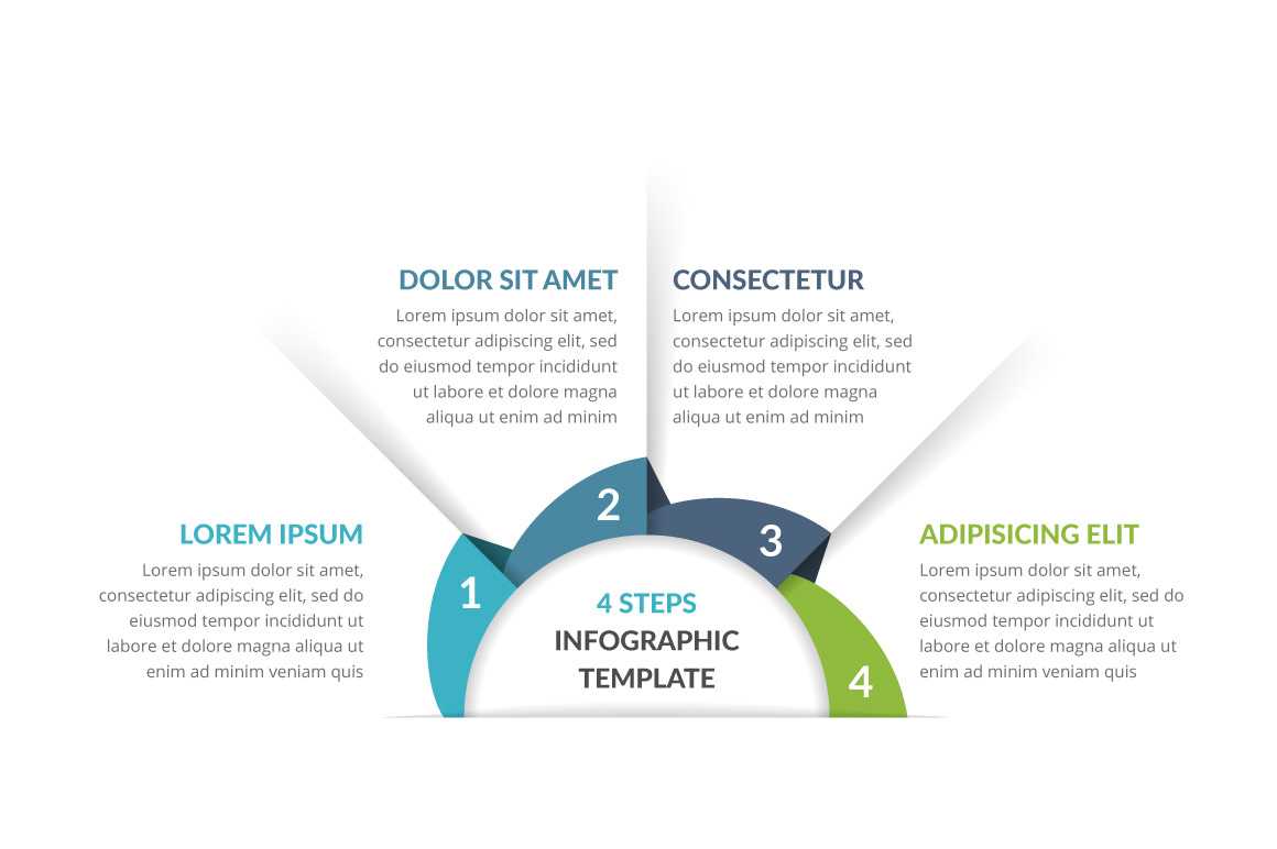 Infographic Template with 4 Steps, a Graphic by PixMarket