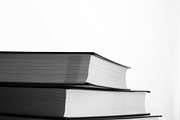Stack of books, side view, on white isolated background, a School ...