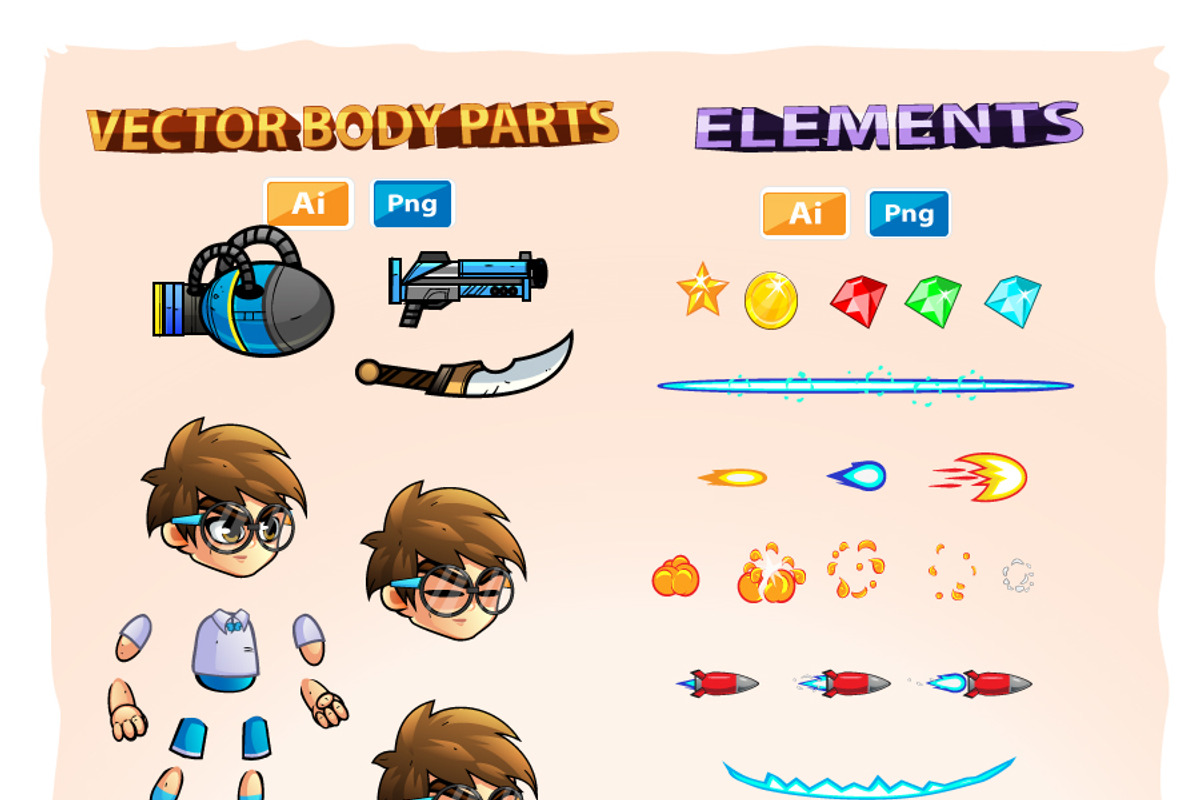 2D Game Character Sprites, an Illustration by DionArtworks