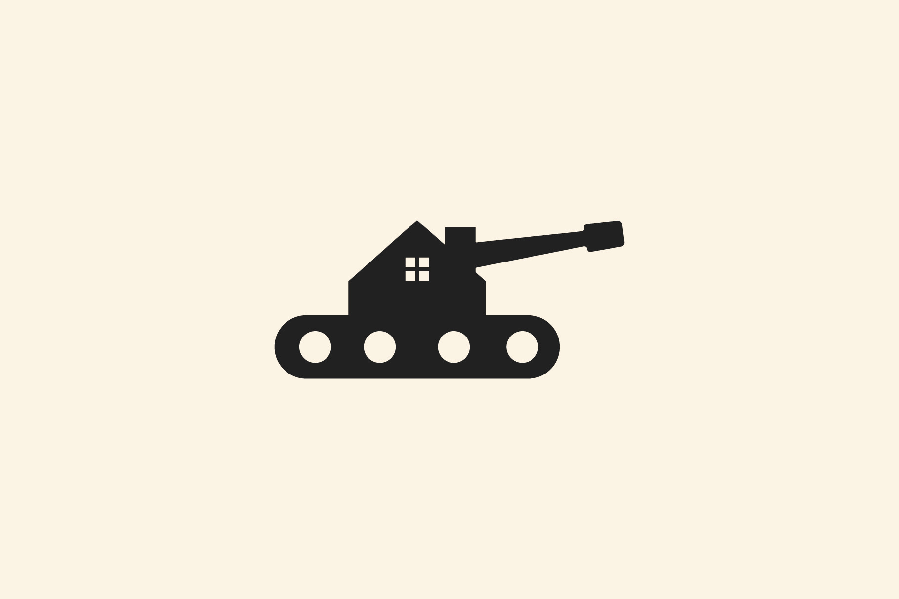 military tank house logo design vector | Creative Market
